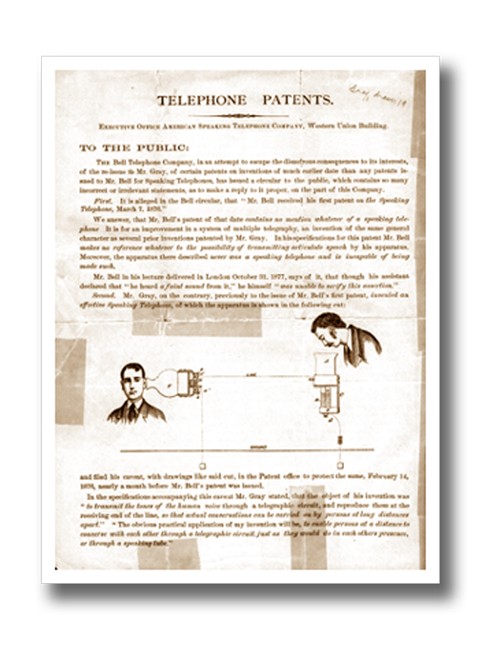 1873-1876 Alexander Graham Bell’s Telephone Patent